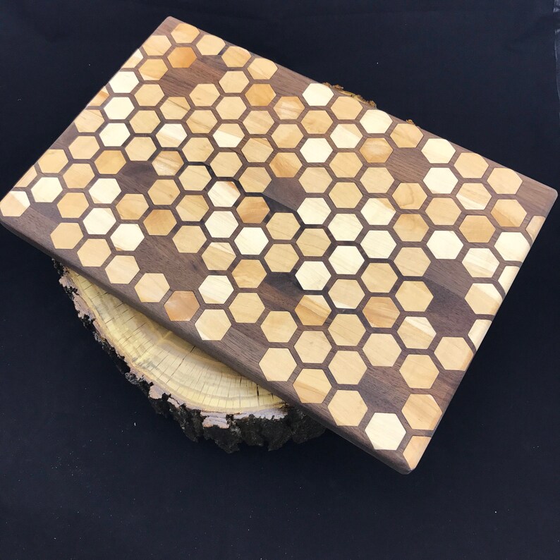 Large Full Honeycomb Inlay Cutting Board Walnut & Maple - Etsy Canada