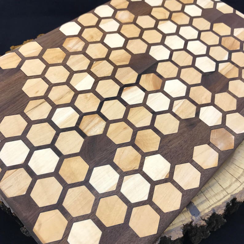 Large Full Honeycomb Inlay Cutting Board Walnut & Maple - Etsy Canada