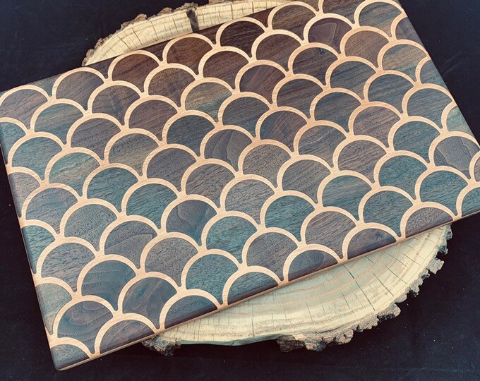 Moroccan Fish Scale Pattern Cutting Board, Maple and Walnut - Etsy