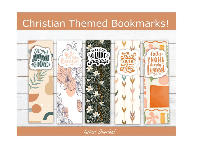 Printable Boho Christian Bookmarks -faith-based Design 20 Different ...