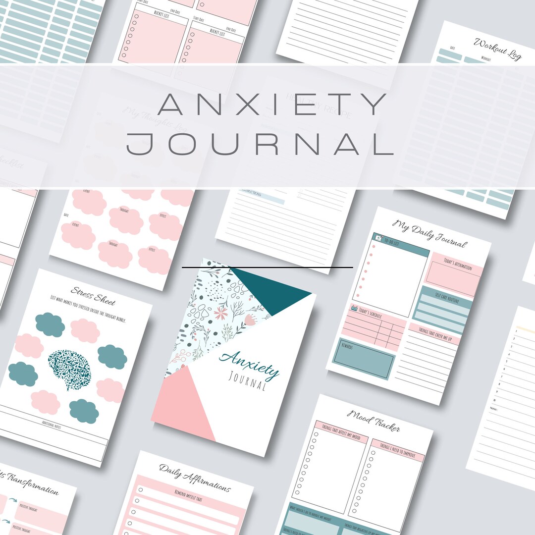 Anxiety Journal Therapy Journal Anxiety Bundle Therapy Worksheets ...