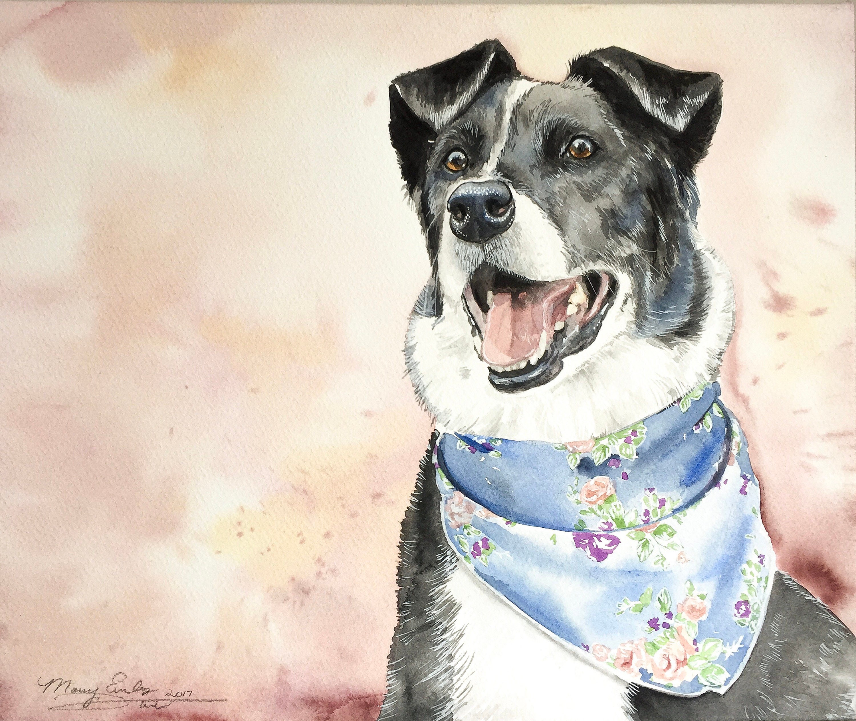 Custom Original Watercolor Pet Portraits