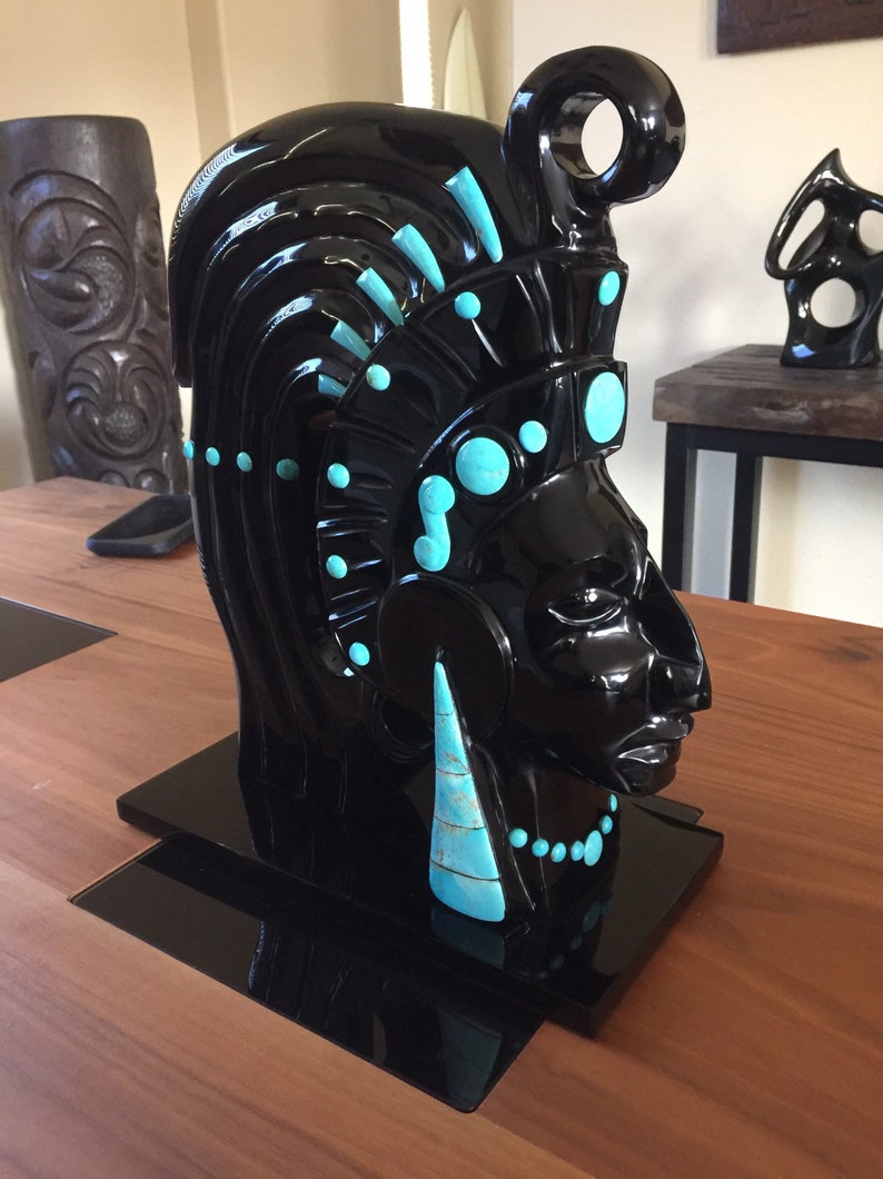 Mayan Obsidian Sculpture - Etsy