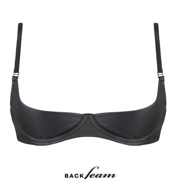 Leather Open Cup Bra Etsy