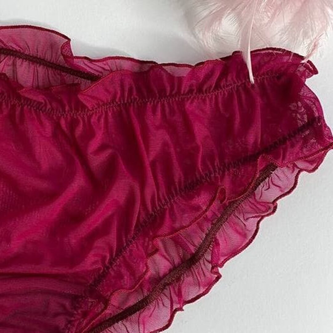 Cute Christmas Present , Burgundy Mesh Panties, Soft Women Lingerie,bra ...