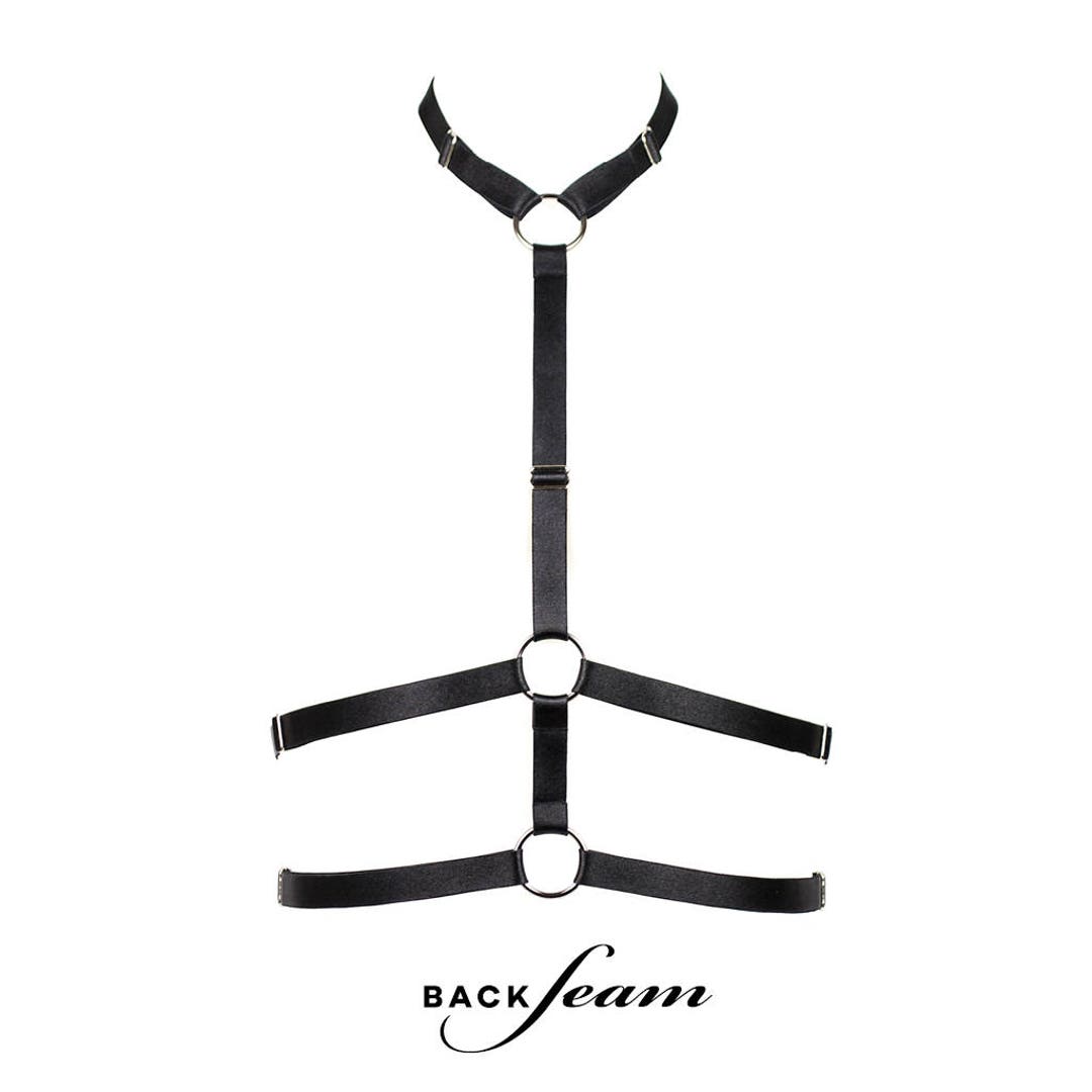 Sexy Elastic BDSM Harness Lingerie, BDSM Set Black Harnesses, Open Bra ...