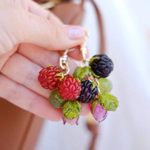 Murano Glass Raspberry Bag Charm; Fruit Bag Beaded Accessories - Etsy