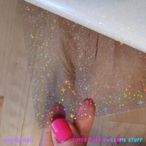Twinkle Stars Holographic Transparent Overlay Self Adhesive A4 A5 Vinyl ...