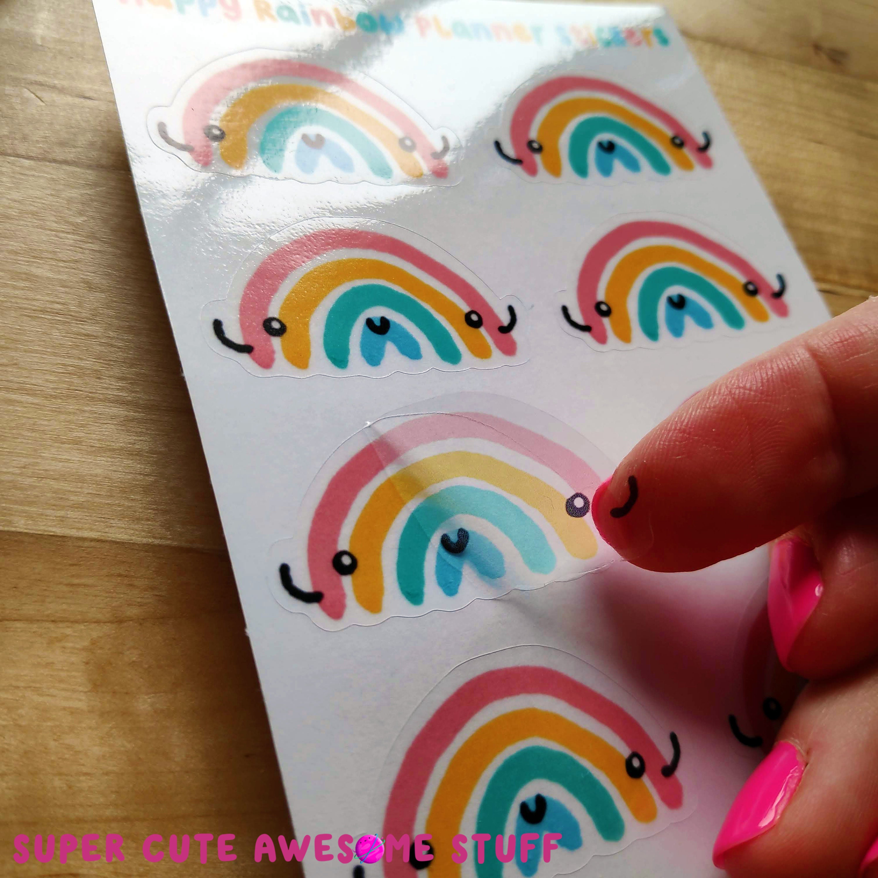 Paper & Party Supplies Stickers Stickers, Labels & Tags Rainbow Sticker ...