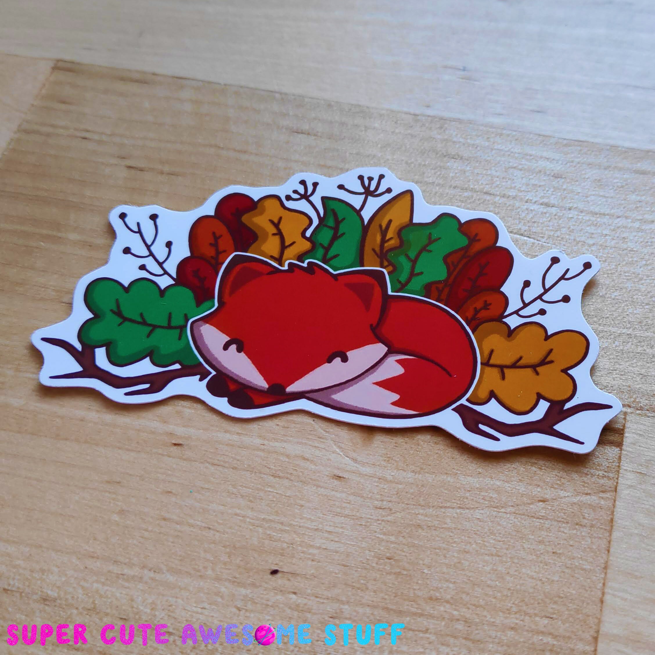 Cute Autumn Fox Sticker 3 Inch Die Cut Sticker Cute Animal - Etsy UK