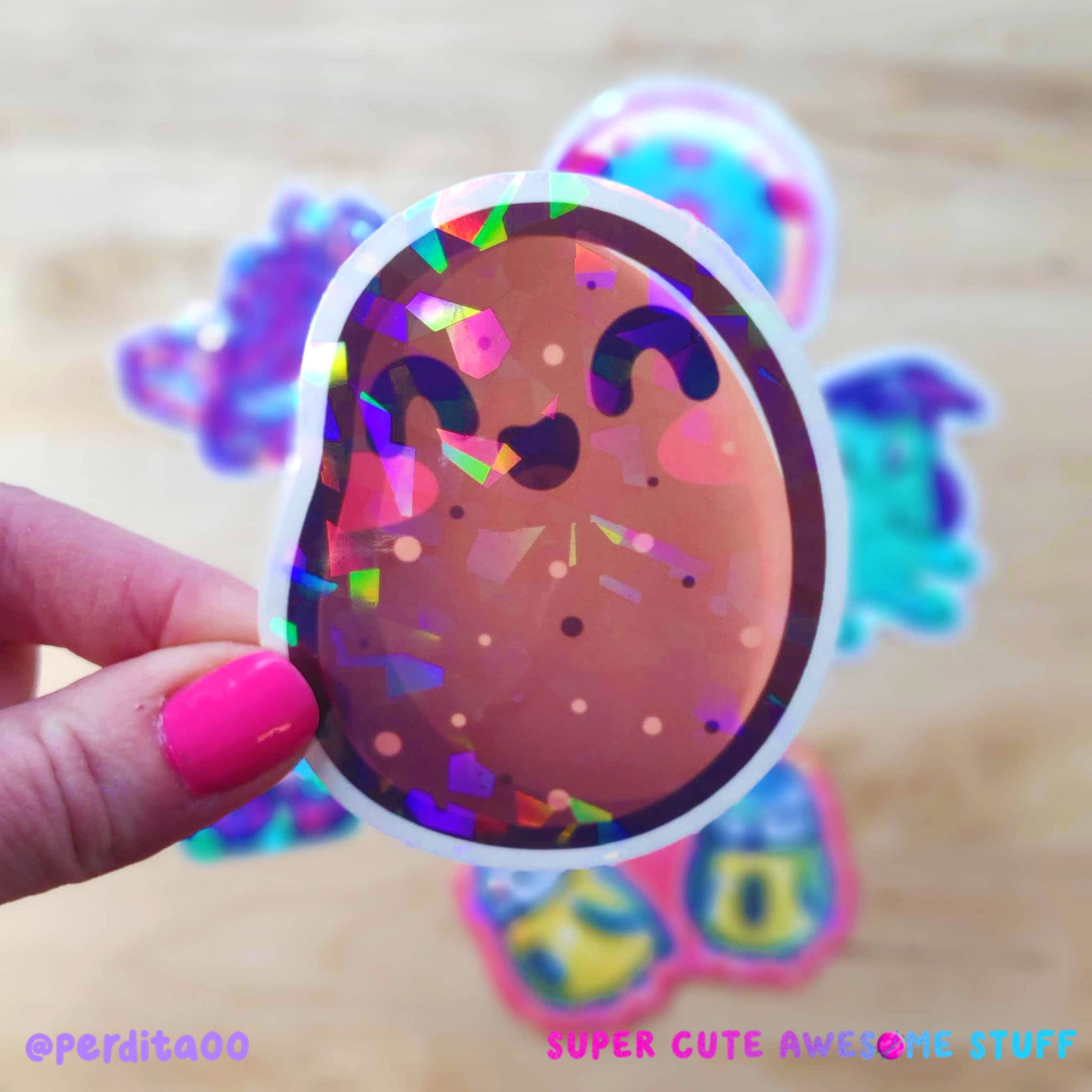 Sparkly Potato Sticker Cute Potato Kawaii Potato Laptop - Etsy
