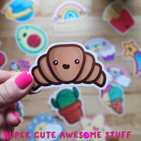 Cute Croissant Sticker 3.5 inch Die Cut Sticker Cute | Etsy
