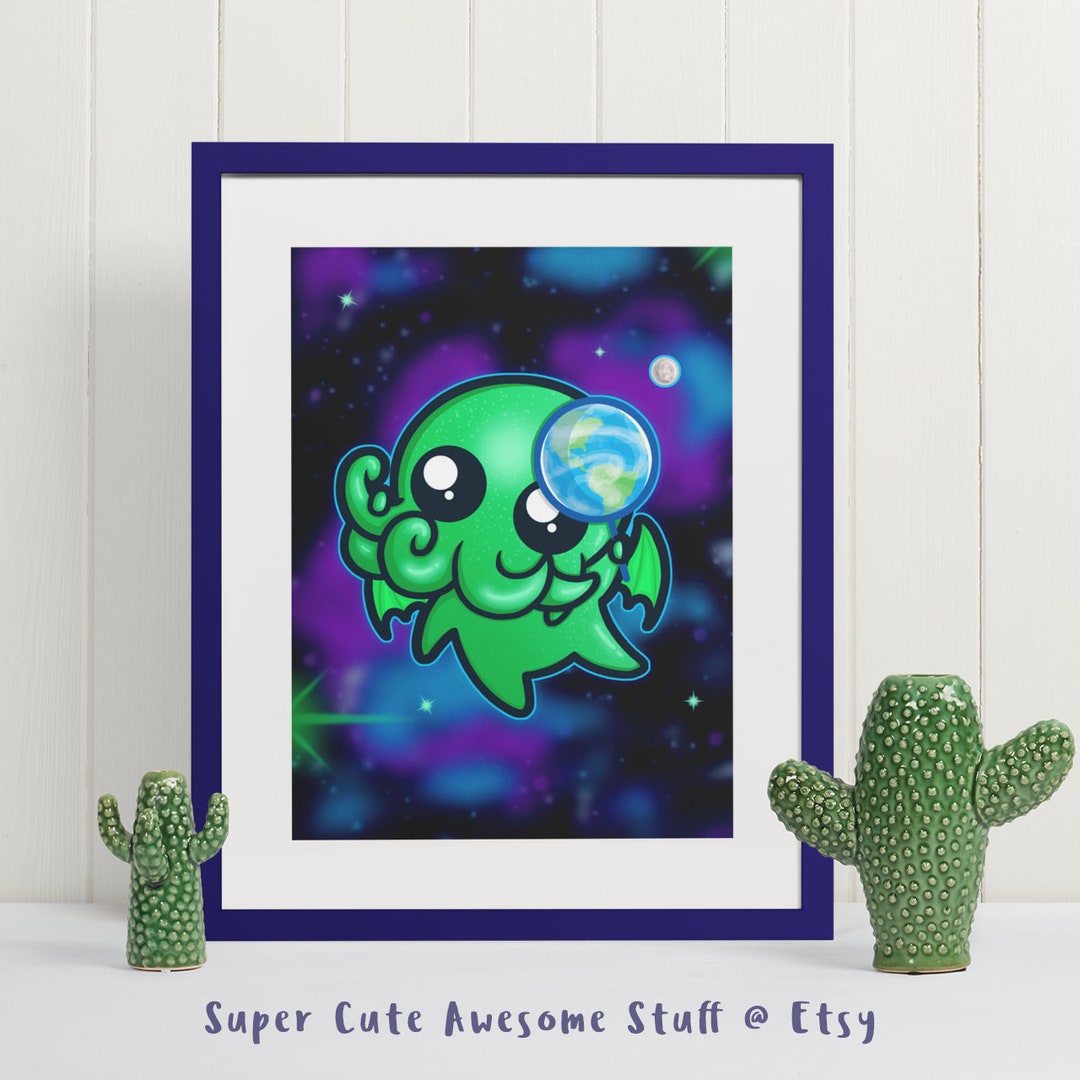 A4 Cutethulhu Print - Super Cute Cthulhu Print - Cute Space Art - Cute ...
