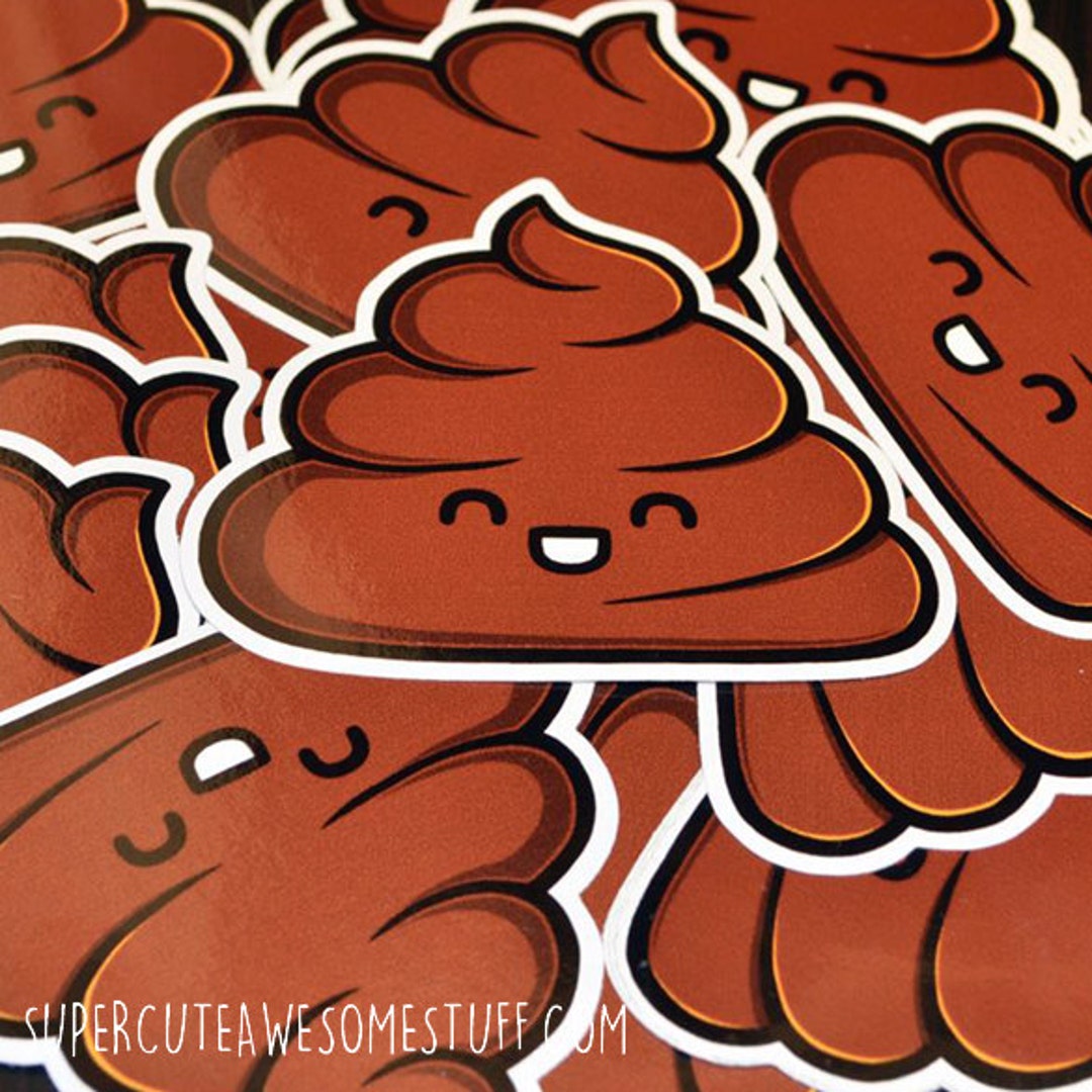 Cute Poop Sticker - 3 Inch Die Cut Sticker - Cute Poo Sticker - Laptop ...