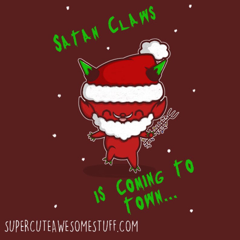 Satan Claws Christmas Card Horrible Christmas Card - Etsy