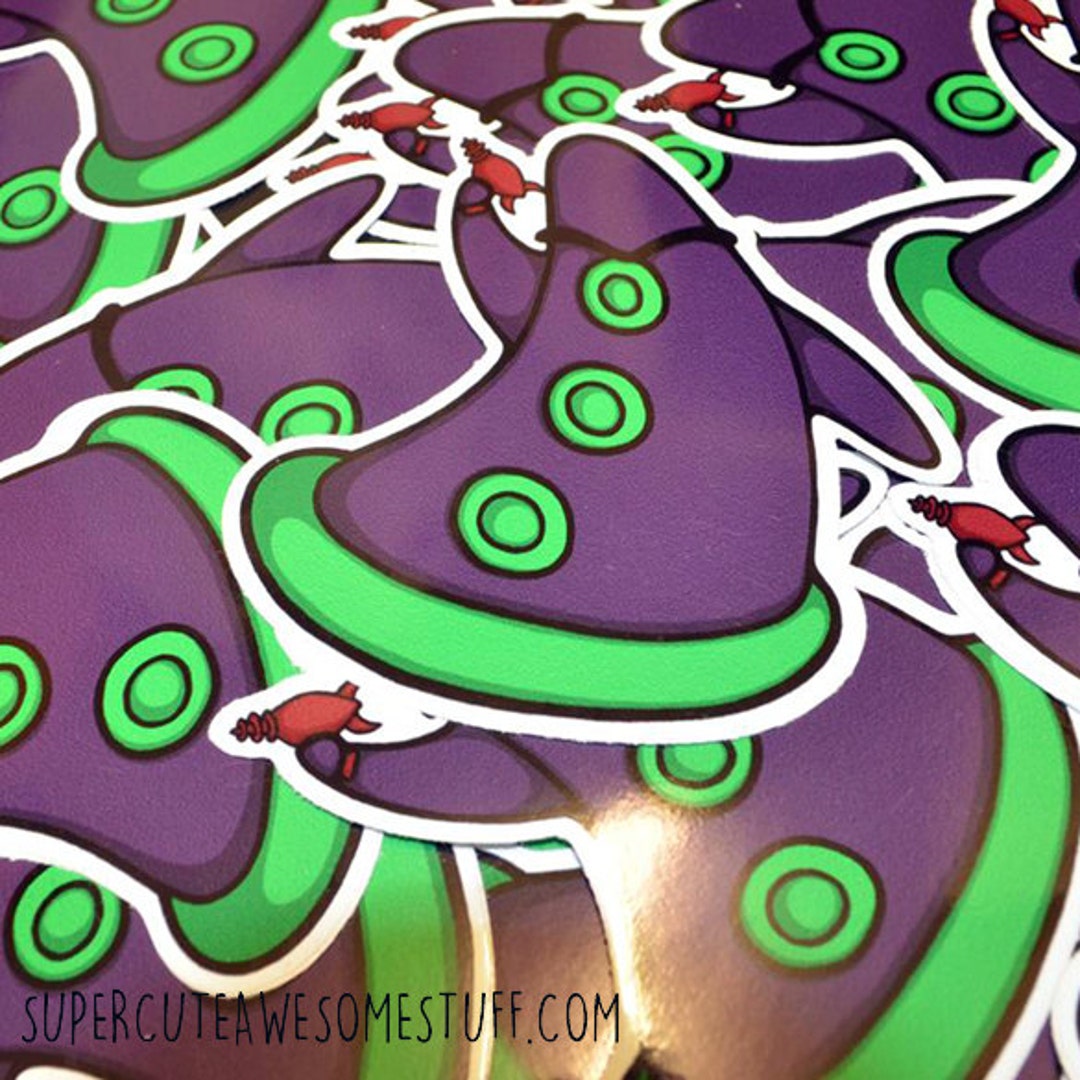 Purple Tentacle Sticker, Retro Gaming Sticker, Gaming Gifts, Cute ...