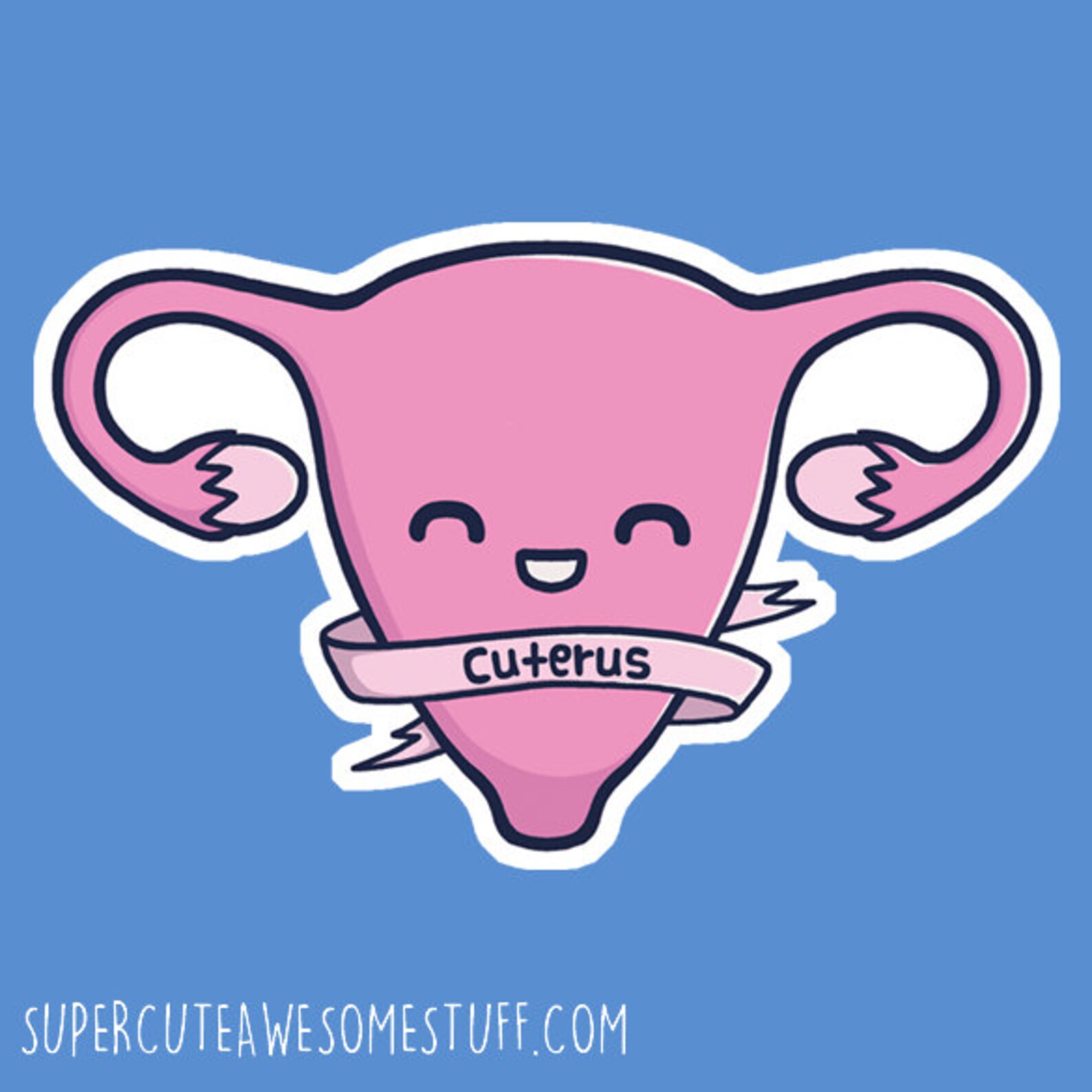 Cuterus Sticker 3 inch Die Cut Sticker Cute Uterus | Etsy