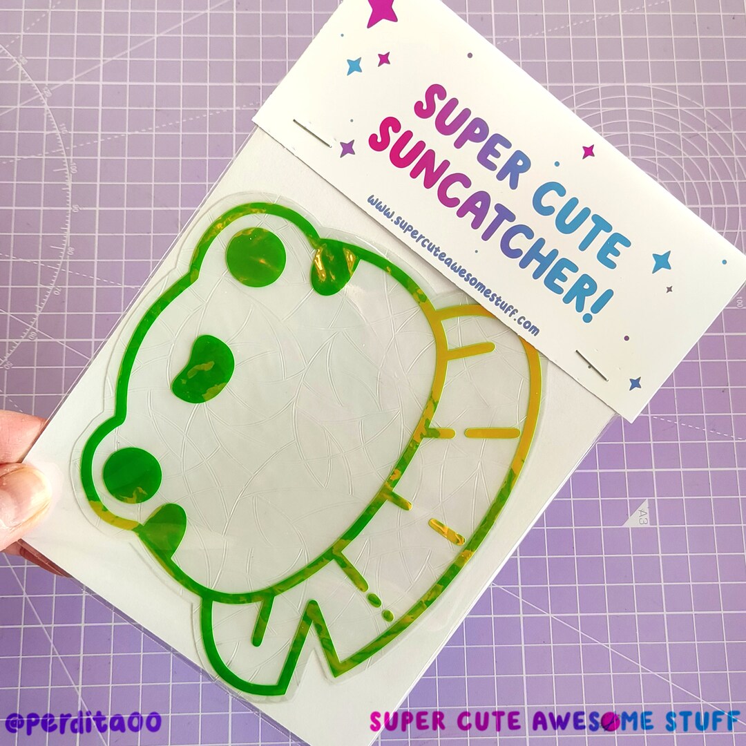 Cute Frog Suncatcher, Suncatcher Sticker, Suncatcher Decal, Window ...