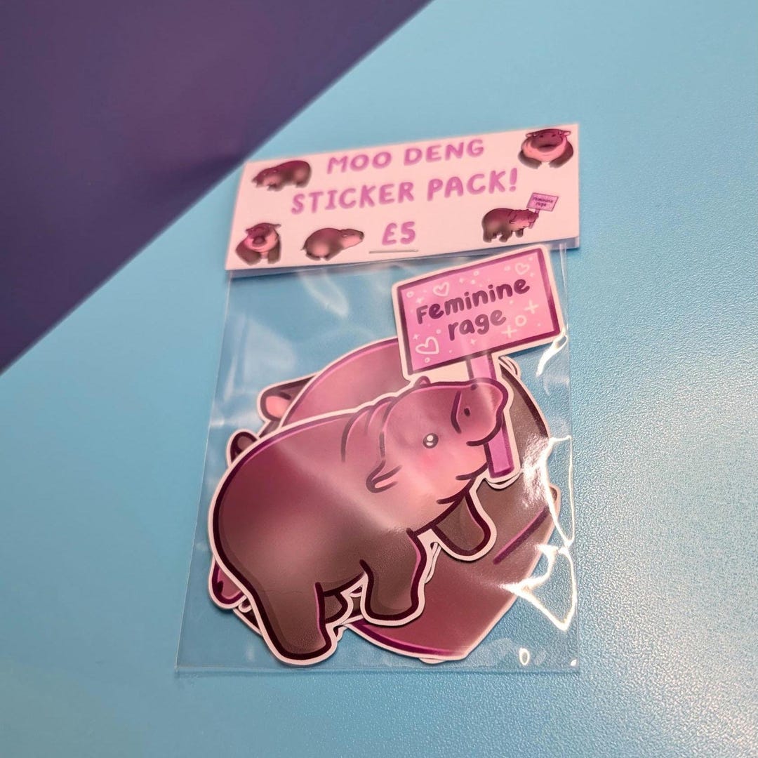 Pygmy Hippo Sticker Pack, Hippo Stickers, Animal Stickers, Hippopotamus ...