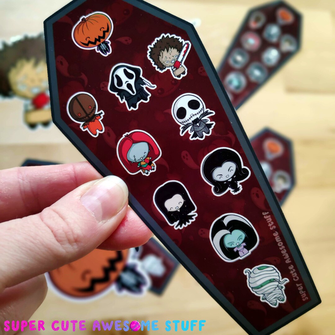Super Cute Horror Sticker Sheet - Kawaii Horror Stickers - Laptop ...