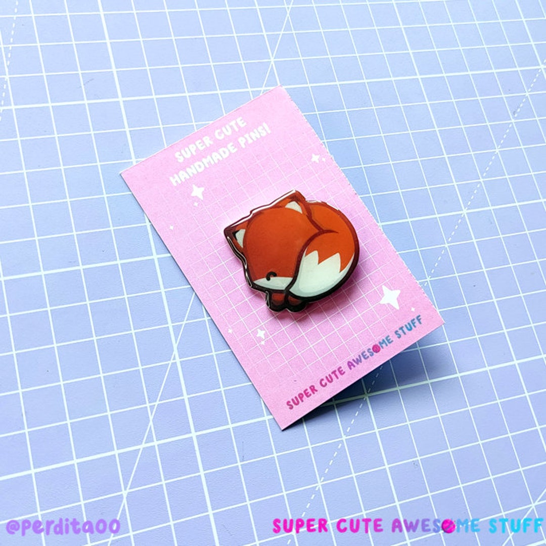 Fox Pin, Handmade Pins, Pin Badges UK, Fox Pin Badge, Fox Gifts, Fox ...
