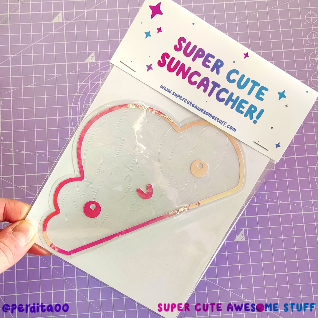Cute Cloud Suncatcher, Suncatcher Sticker, Suncatcher Decal, Window ...