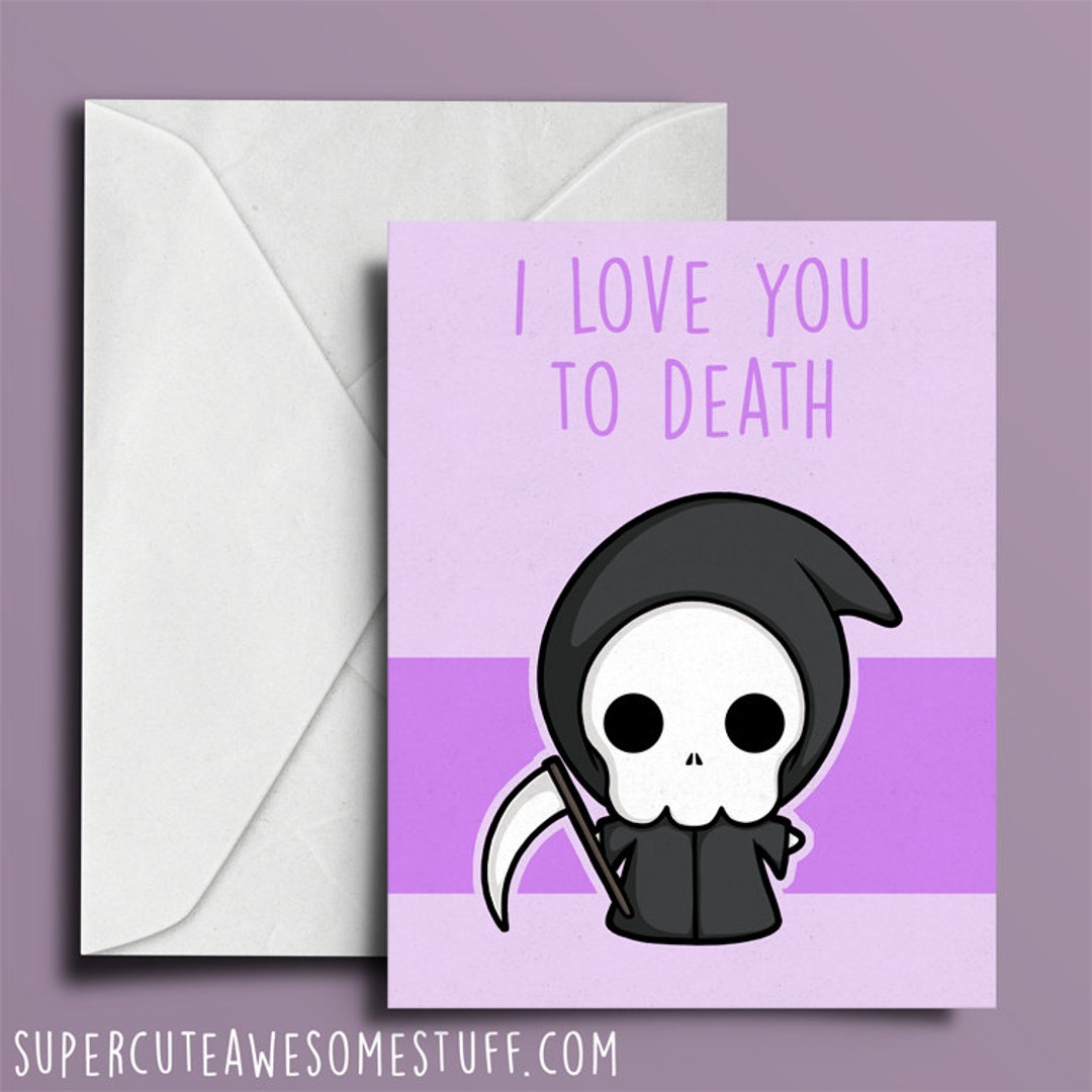 I Love You to Death Funny Valentine's Day Card Geeky Valentine Cute ...