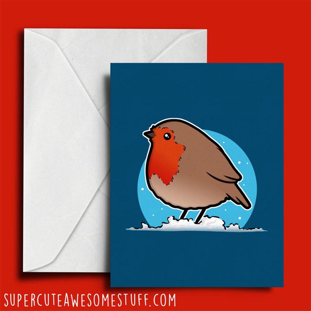 Cute Robin Christmas Card - Cute Christmas Card - Greeting Card - Xmas ...