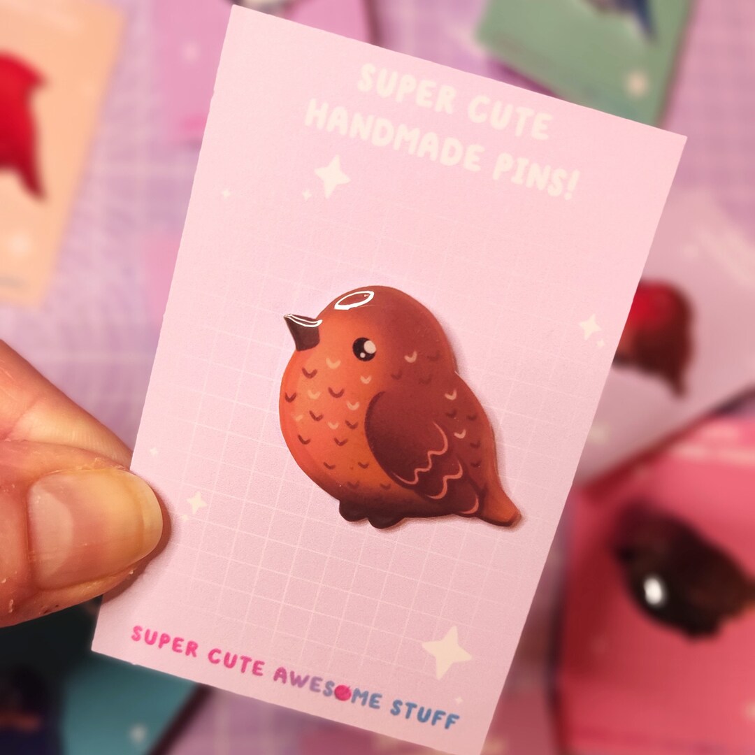 Wren Pin, Handmade Pins, Pin Badges UK, Birb Pin Badge, Bird Gifts ...