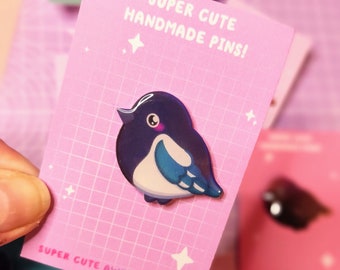 Magpie Bird Pin Badge - Etsy