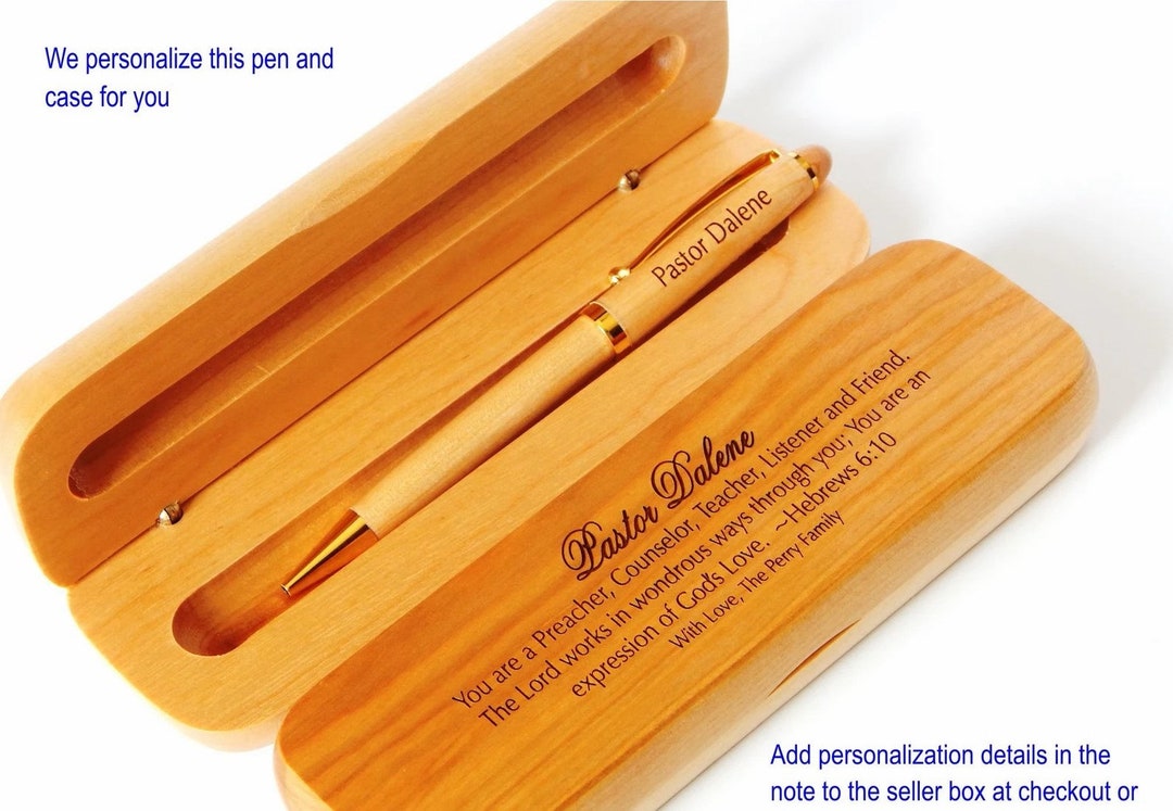 Engraved Wooden Pen Set: Personalized Pastor Ordination Gift - Etsy