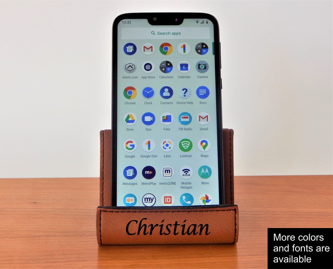 Engraved Cell Phone Stand: Personalized Leather Tablet Holder - Etsy