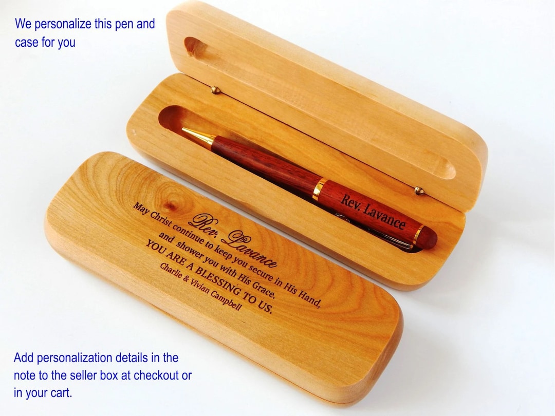 Personalized Wooden Pen Gift Set: Engraved Pastor Appreciation - Etsy