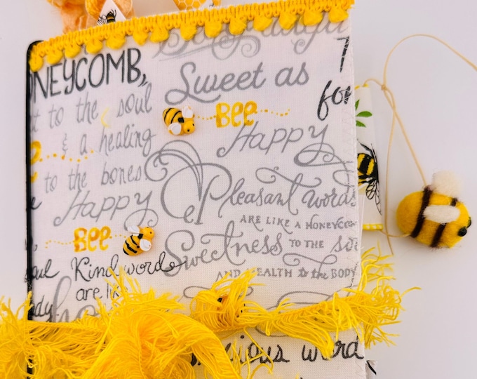 BUMBLE BEE Fabric Notebook Cover With Paper. Fabric Planner. Journal ...