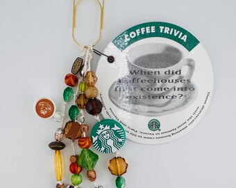 Retro/kitschy Junk Journal Charm Dangle. Beaded Tassel. Planner Decor ...