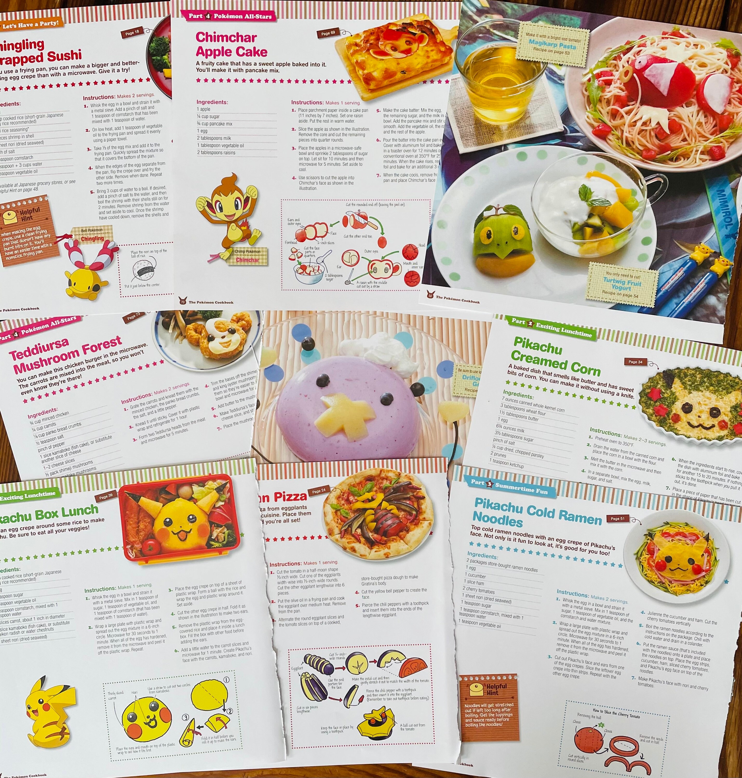 10 Pokemon Cookbook Pages. Kitchen Ephemera. Food - Etsy