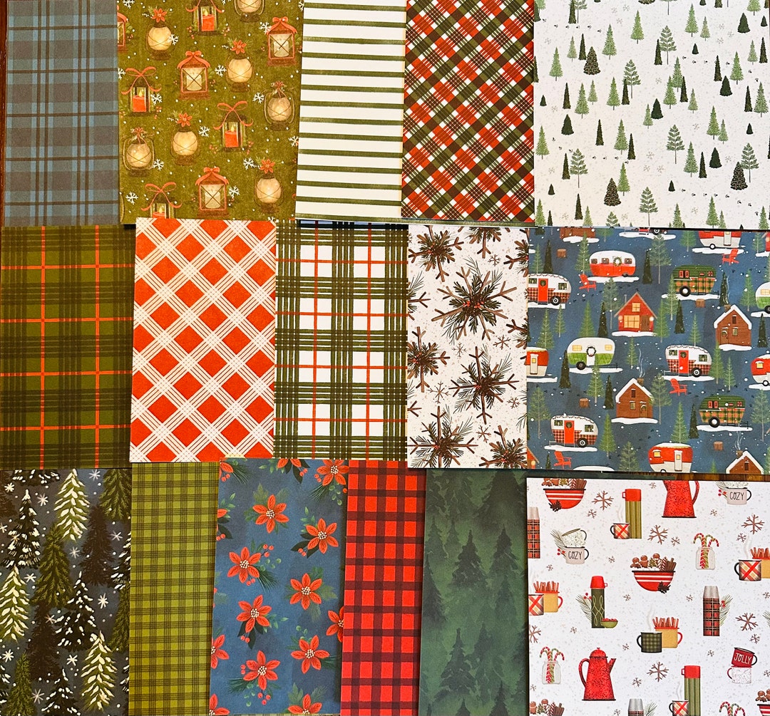 Winter Cabin Christmas Cardstock, Patterned Paper, Junk Journal, Mixed ...