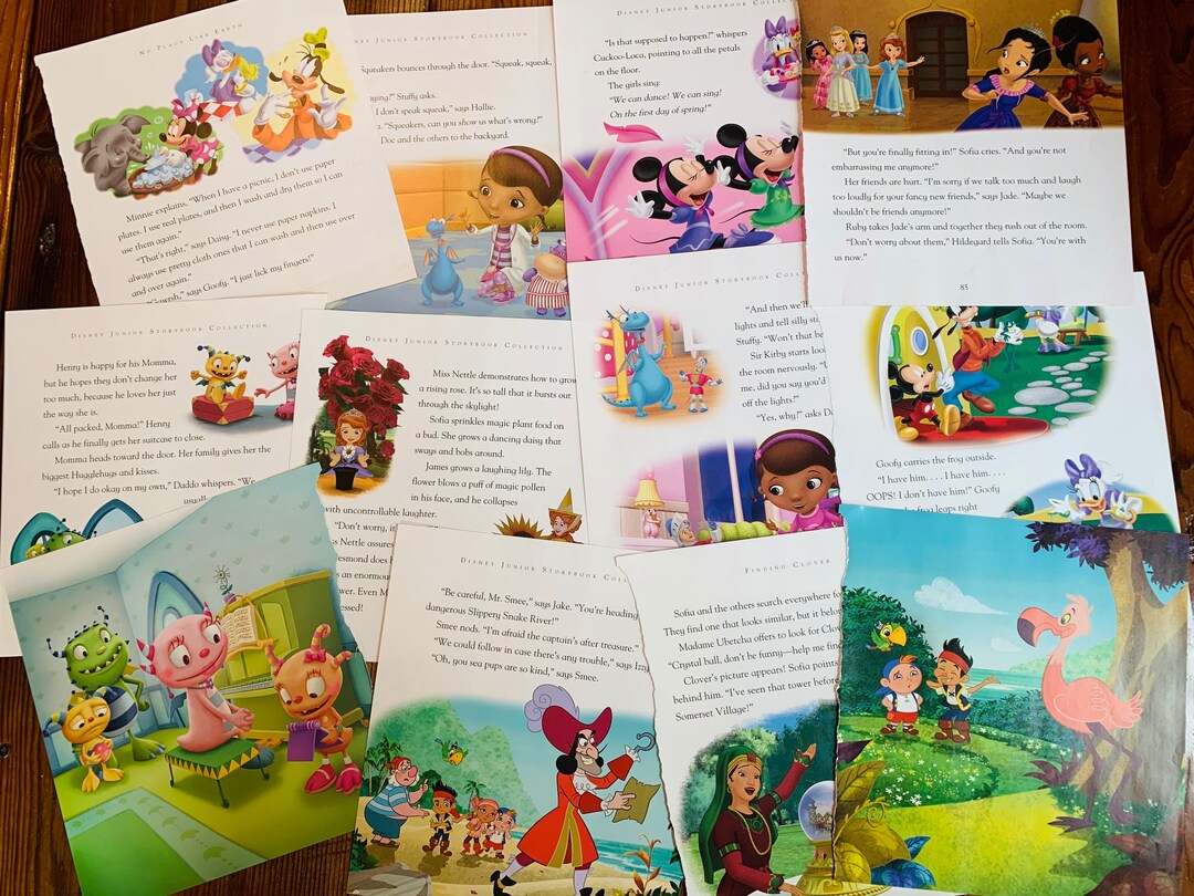 10 Mixed Lot of Children's Book Pages. Mixed Media Embellishments. Book ...