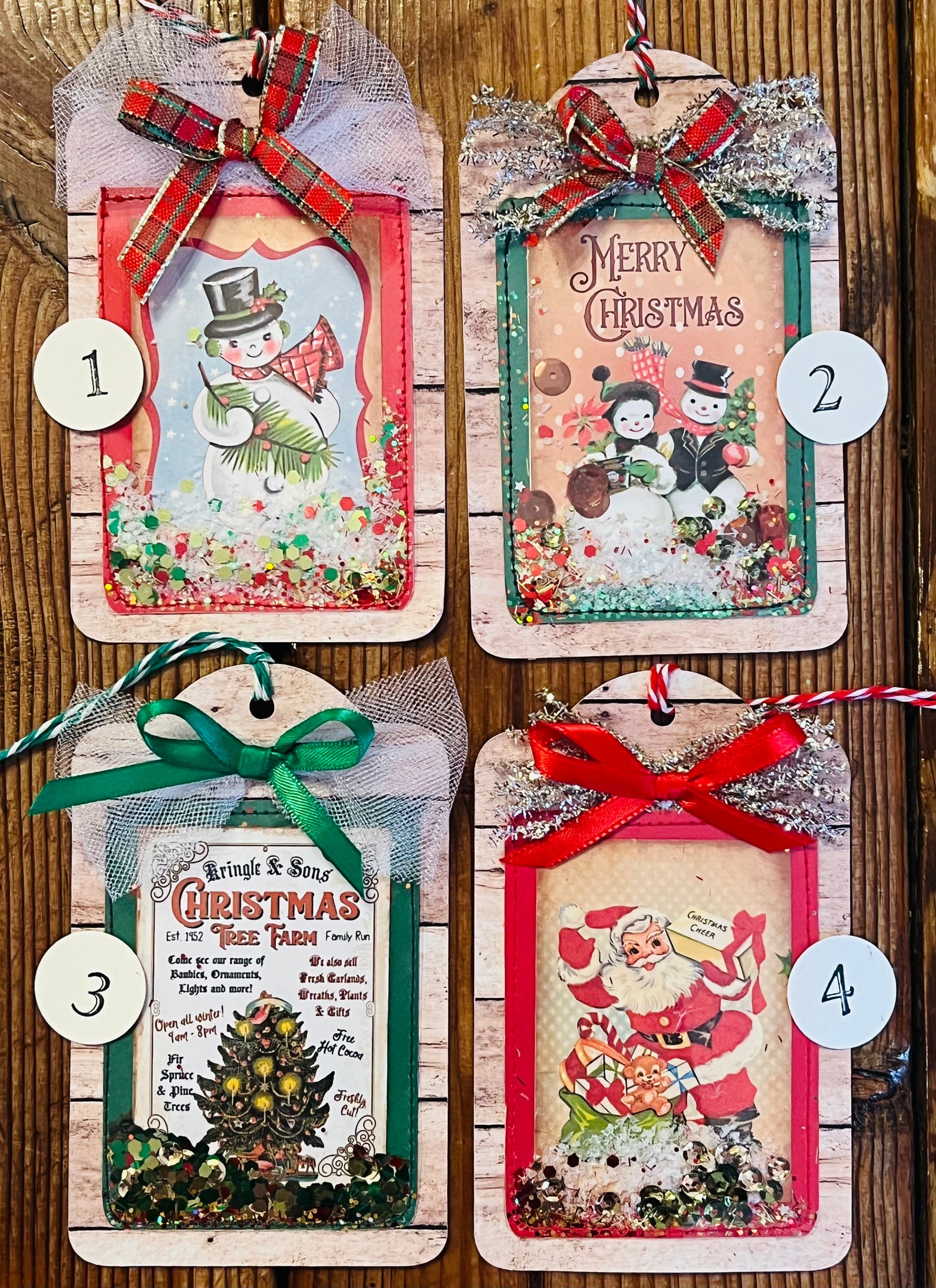 Handmade Christmas Shaker Tags. Paper Ephemera. Gift Tags. Paper Craft ...
