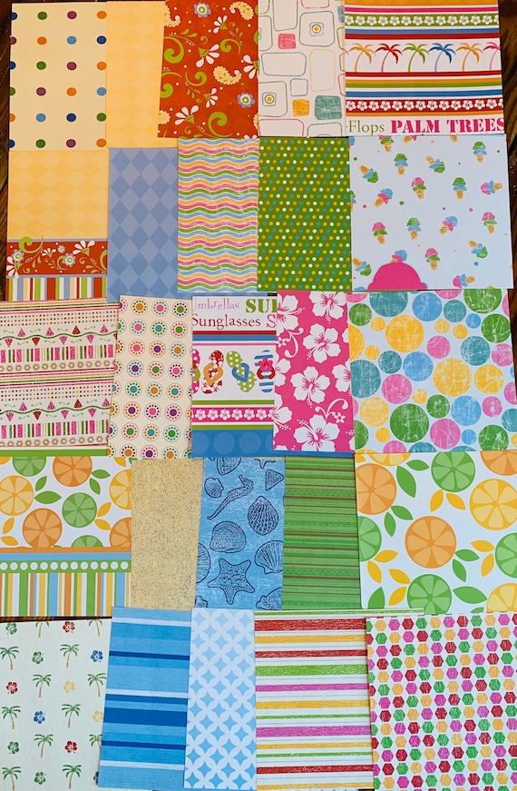 Summer Themed Paper Pack. Scrap Paper Pack Summer Patterned. | Etsy