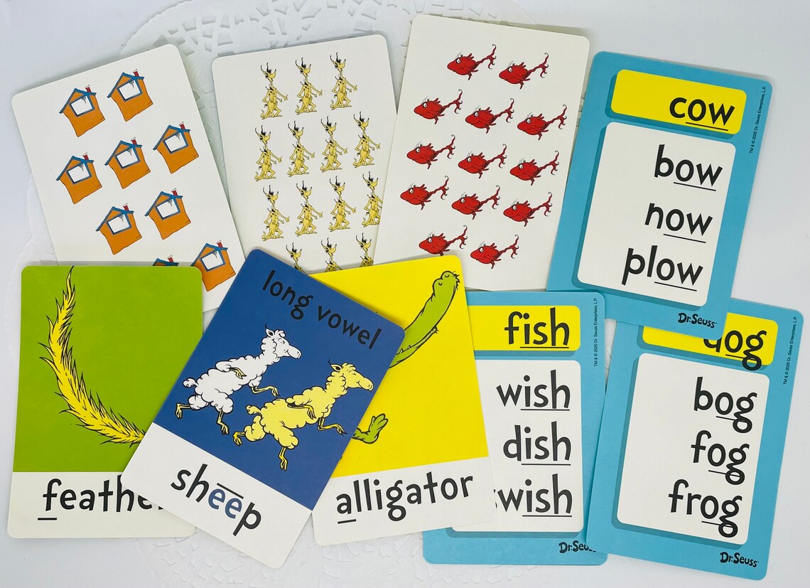 Set of 6 Individual Cat in the Hat Flash Cards. Ephemera. - Etsy