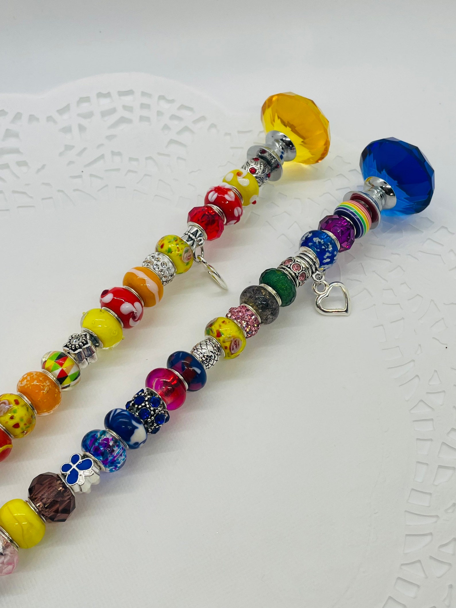 BLUE Top Garden Stake. Plant Stake. Flower Decor. Garden Art. | Etsy