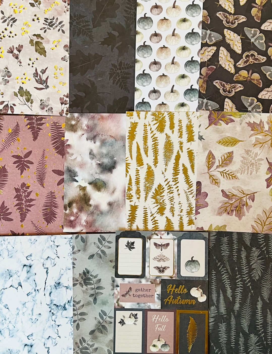 Autumn/fall Cardstock Paper Pack!! Double-sided Paper Pieces. Junk ...