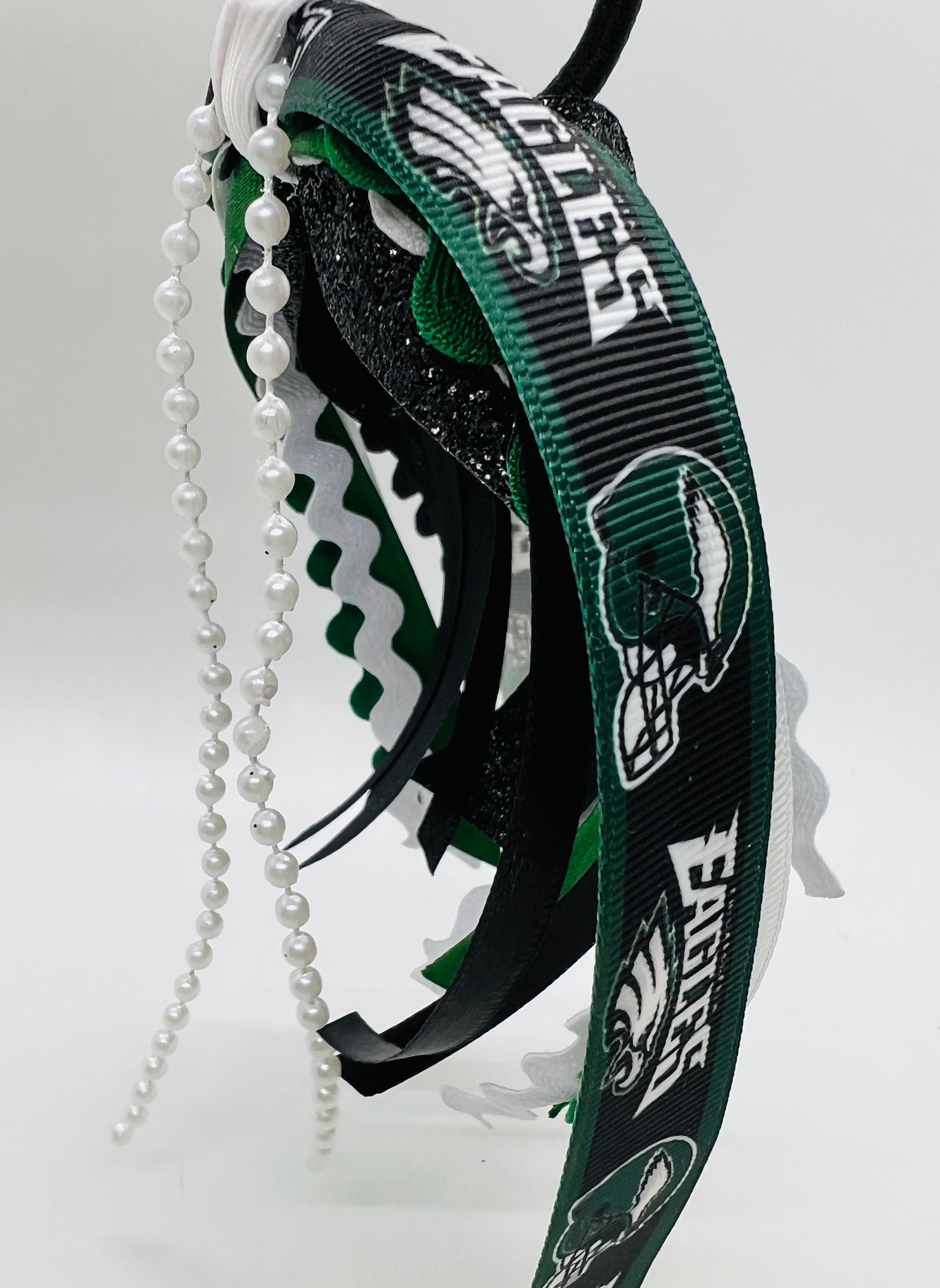 Philadelphia Eagles Elastic Ponytail Streamer Bow. Eagles - Etsy