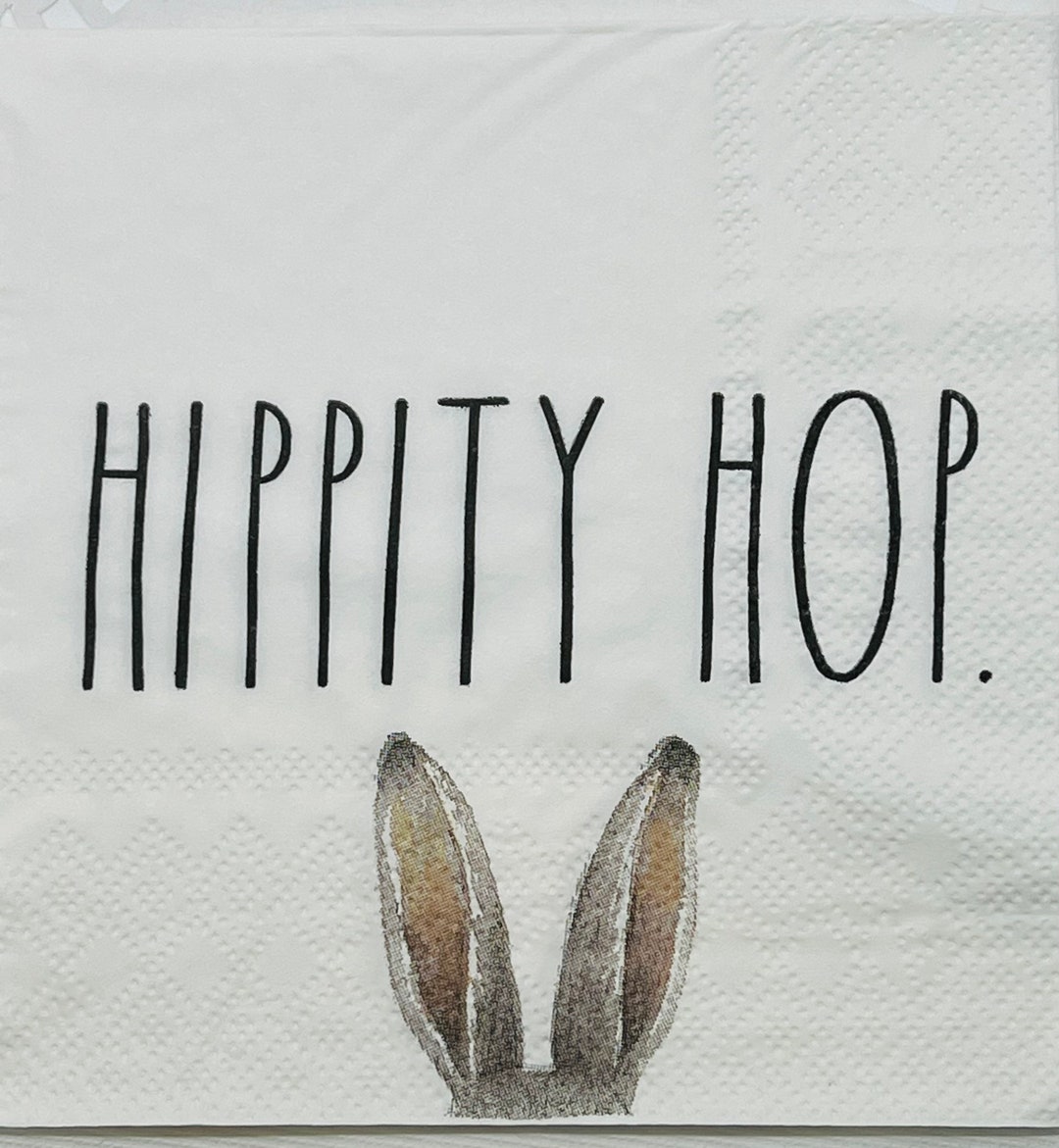4 Hippity Hop Paper Napkins. Cocktail Napkins for Decoupage. Card ...