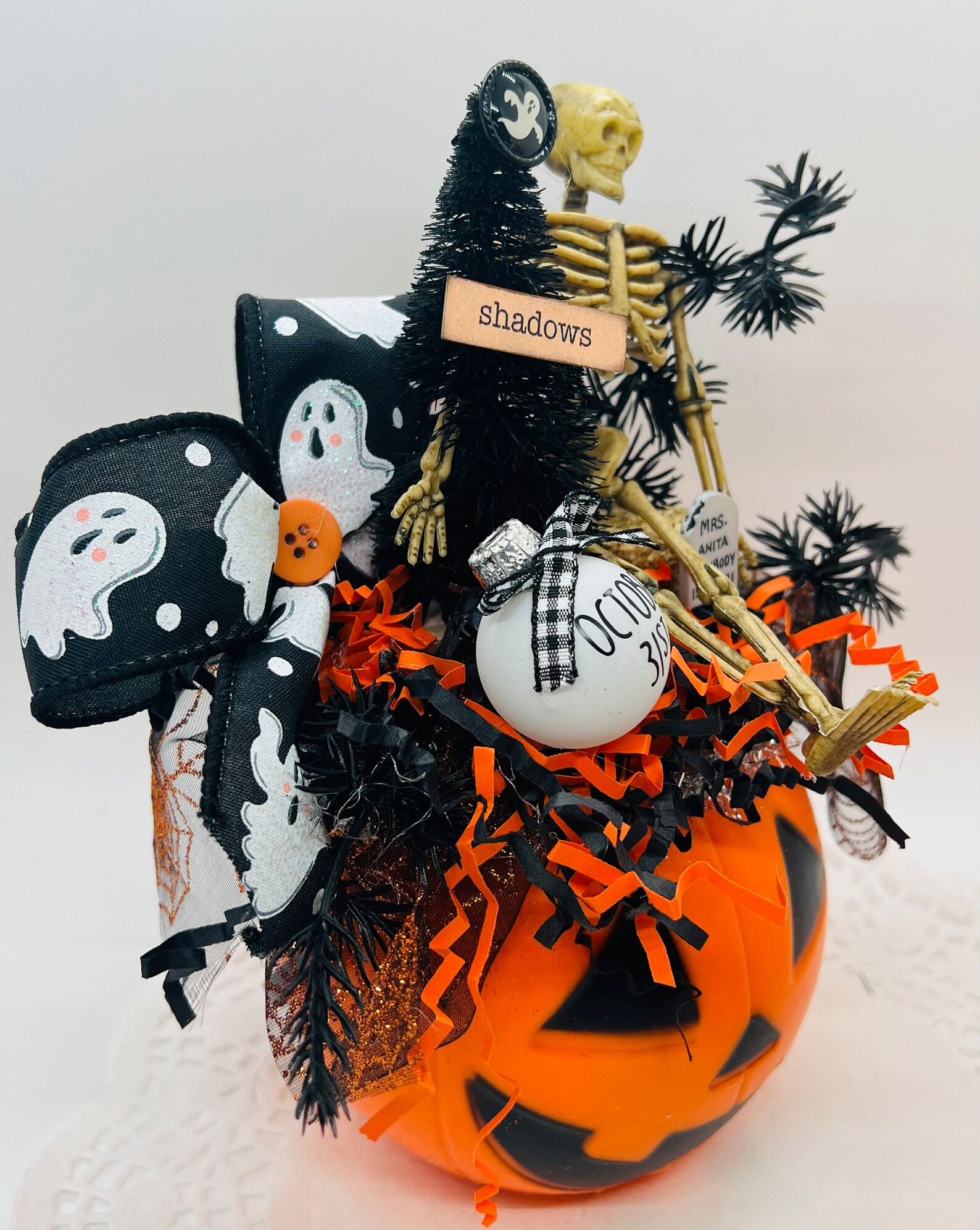 Halloween Paper Art. Pumpkin Paper Craft. Retro Decor. Kitchen - Etsy