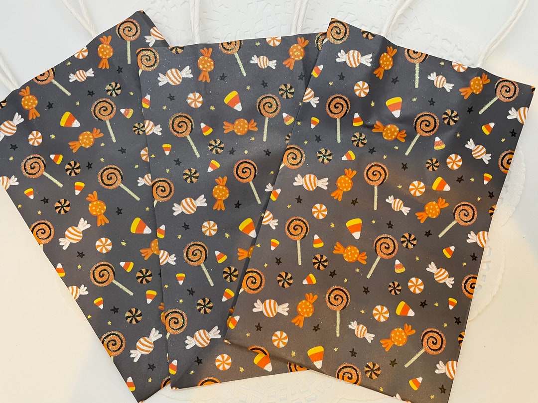 Set of 3 Halloween CANDY Paper Sacks. Party Bags. Halloween Decor. Gift ...