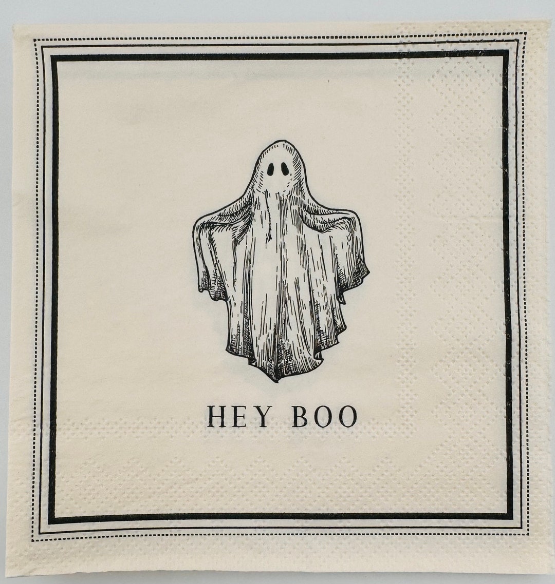 4 Boo Ghost Paper Napkins. Halloween Cocktail Napkins for Decoupage ...