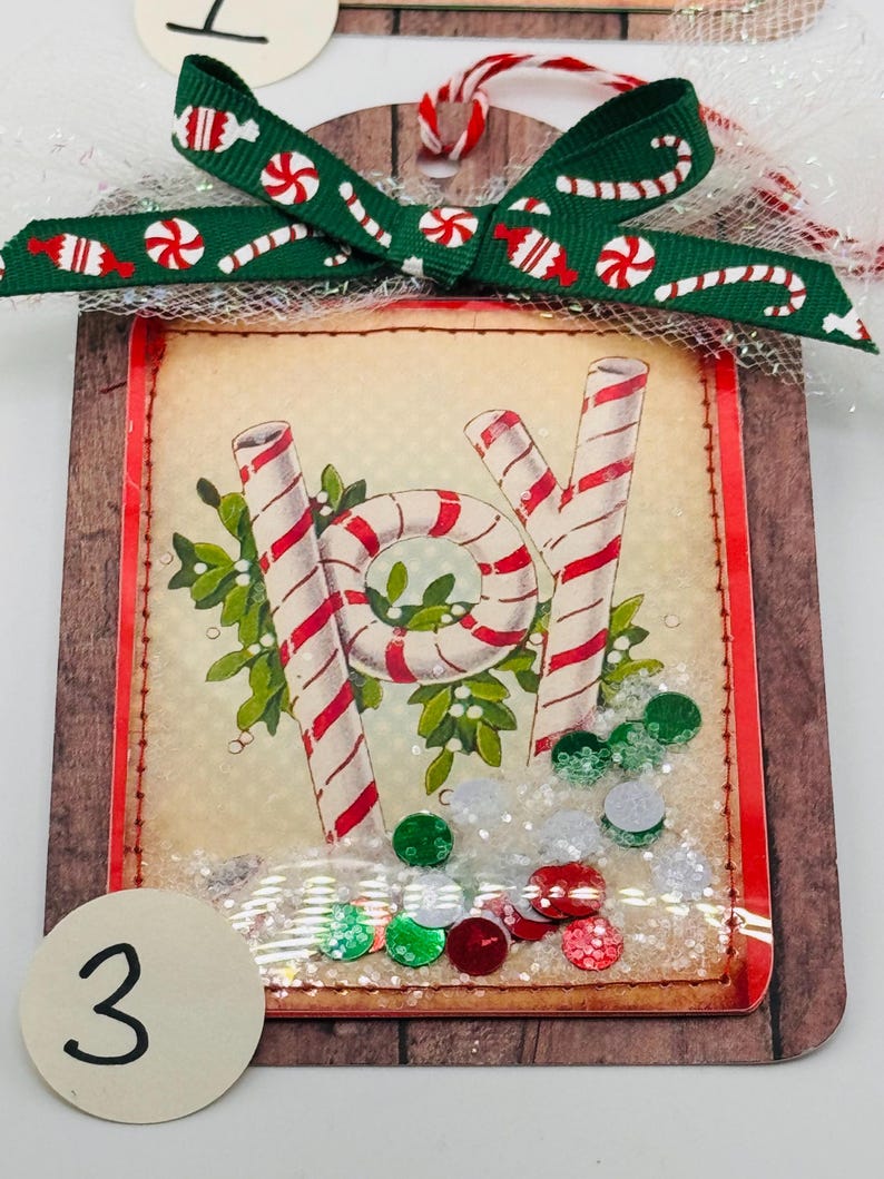 Handmade Christmas Shaker Tags. Paper Ephemera. Gift Tags. Paper Craft ...