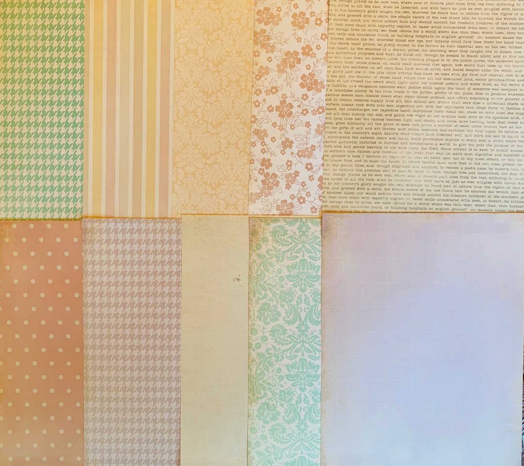 Vintage Patterned Paper Pack, Shabby Chic Kit, Junk Journal, Mixed ...